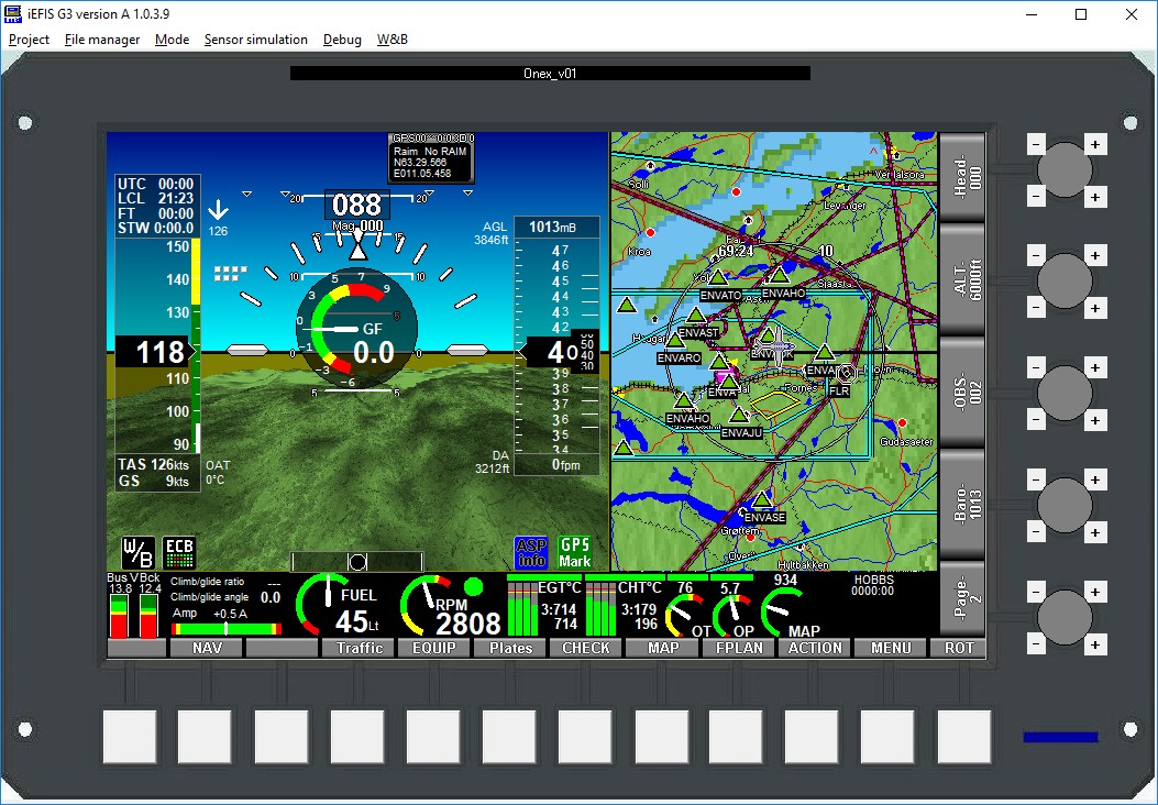 Onex build log: EFIS screens