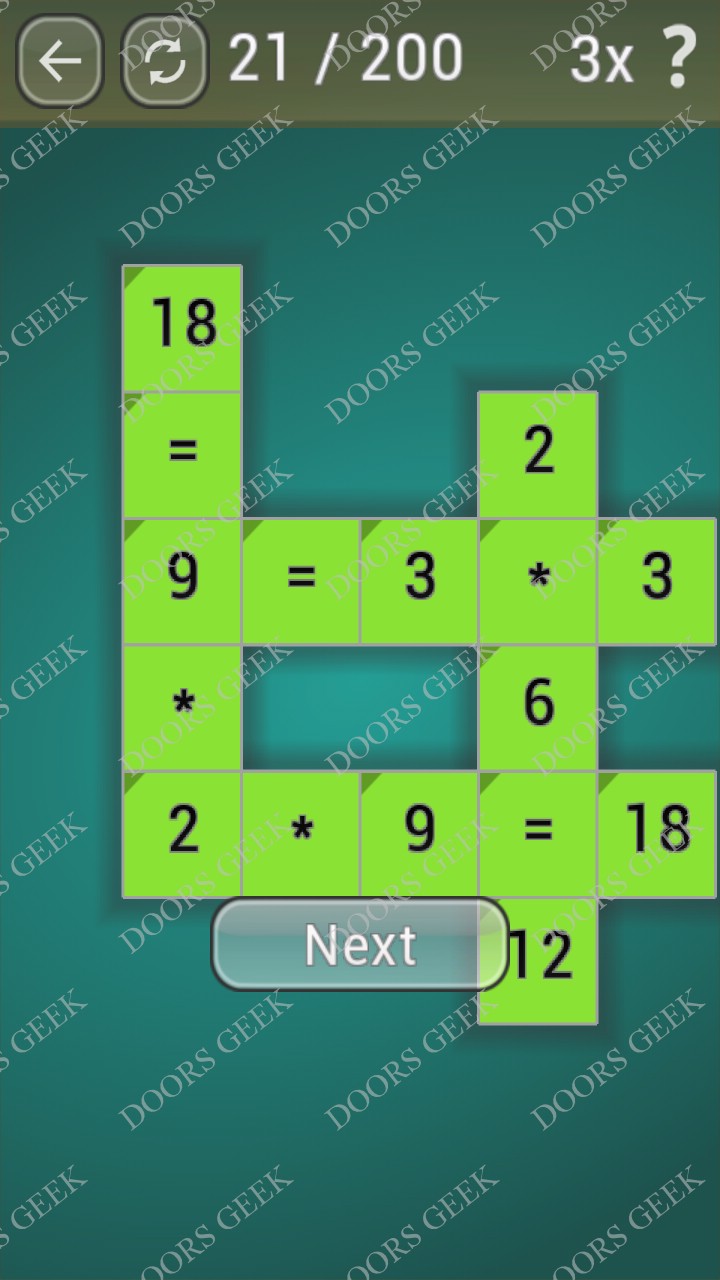 Math Games [Beginner] Level 21 ~ Doors Geek