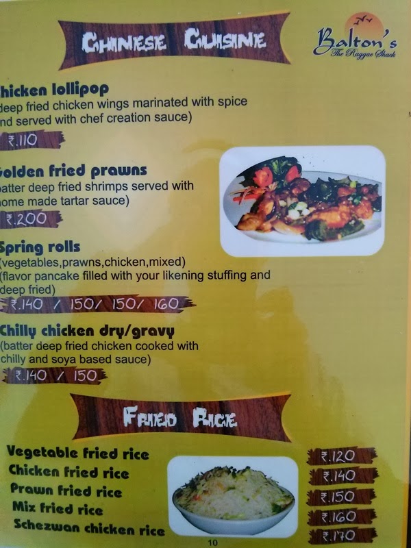 Travel and food tales: Goa - Food, Menus - South Goa (Part 1)