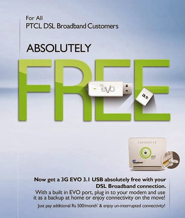 PTCL brings Free EVO USB for all DSL Broadband Customers | Pakistan ...