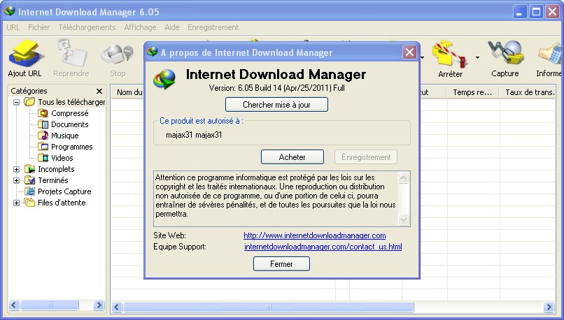 >Internet Download Manager 6.05 Build 14 Inclus Patch 32bits-64bits ...