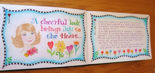 A Palette Full of Blessings: A Cheerful look - Art Journal page.