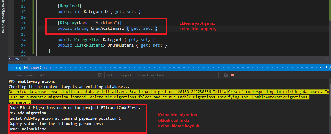 Entity Framework - Migration - Code First – Blogcu Mühendis - Mert Metin Entity Framework - Migration - Code First – Blogcu Mühendis - Mert Metin