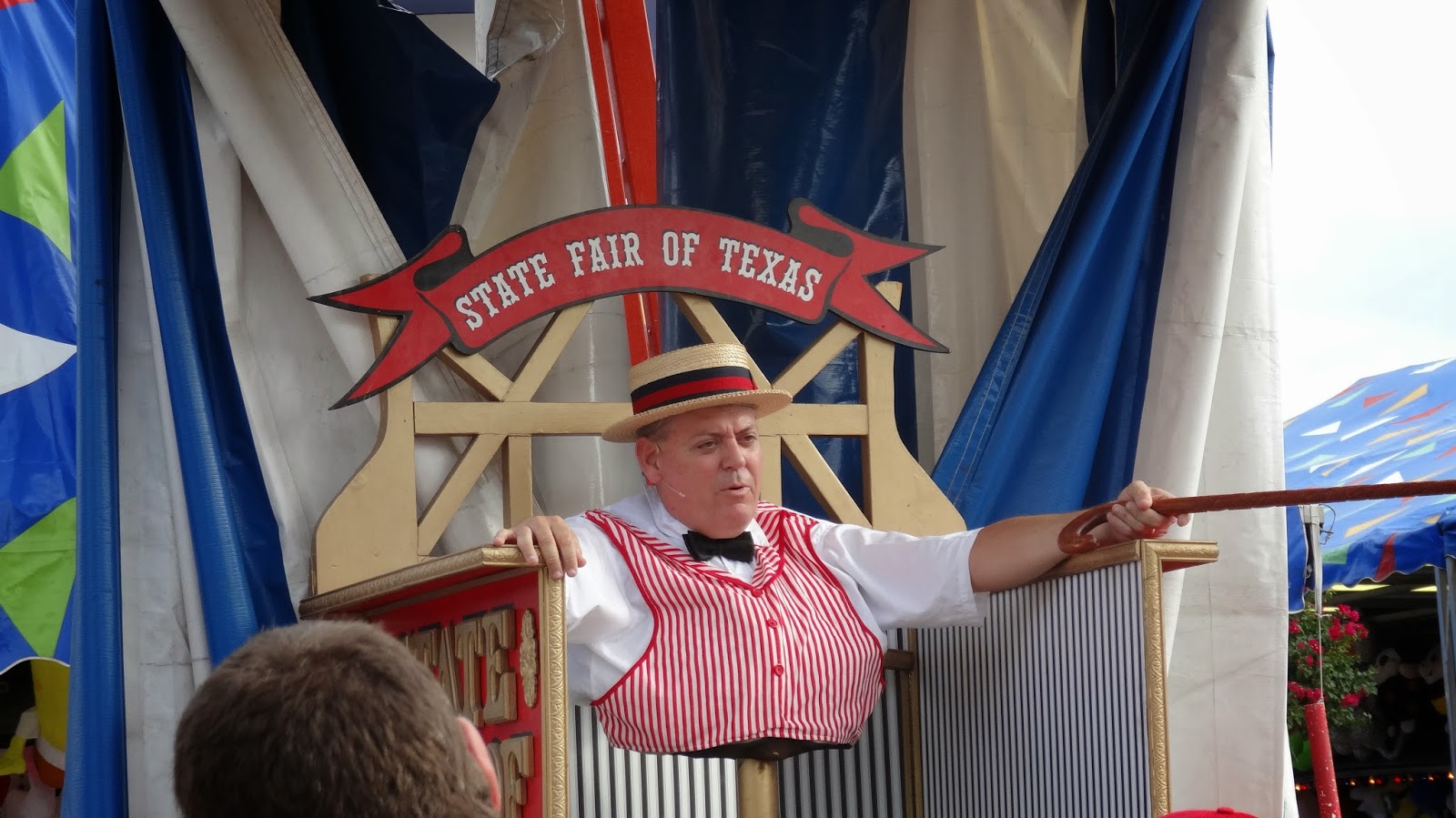 State Fair of Texas 2013: Midway Barker at Texas State Fair 2013