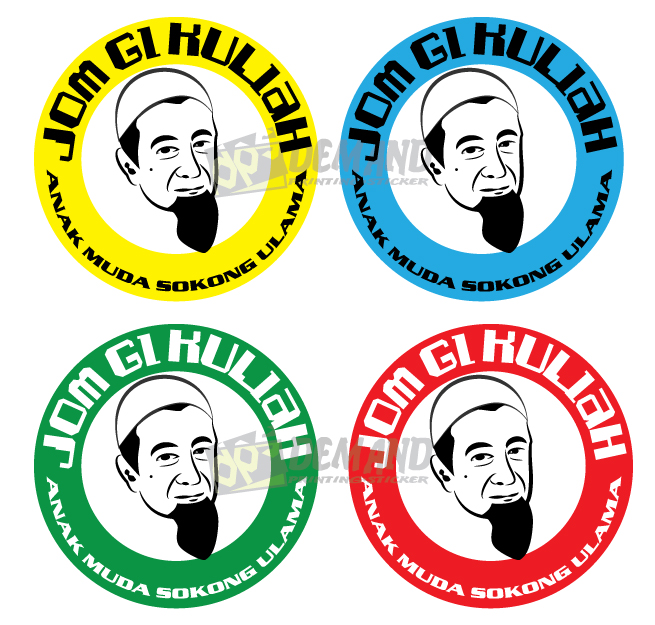 DEMAND PRINTING & STICKER: JOM GI KULIAH - Sticker (Die-Cut)