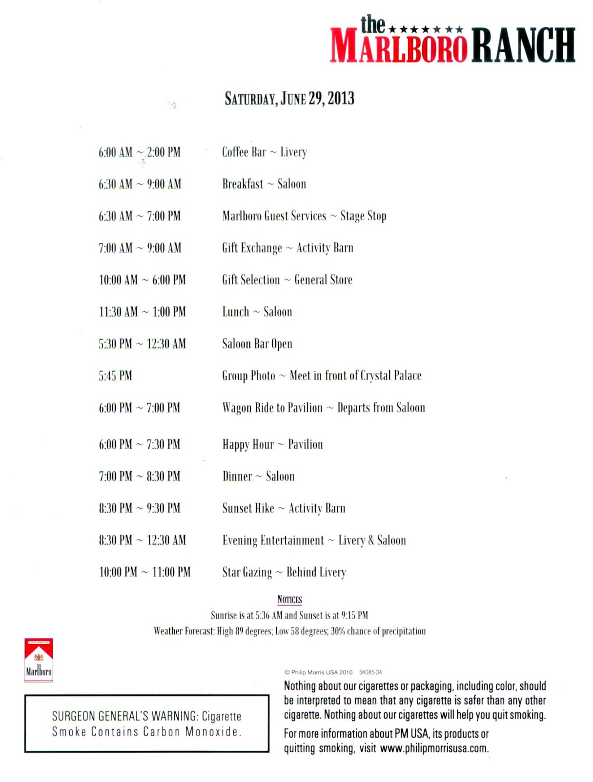 Our Marlboro Ranch/Crazy Mountain Ranch Adventure - June 28-July 1, 2013