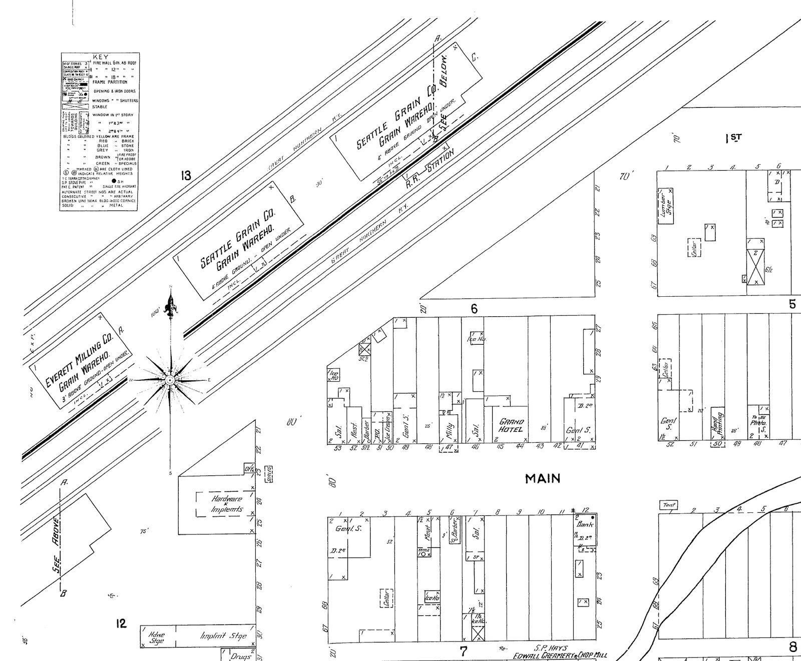 Big Bend Railroad History: 1902, 1905, 1909 Edwall Maps