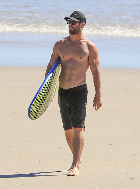 my new plaid pants: Chris Hemsworth Wears That Wetsuit