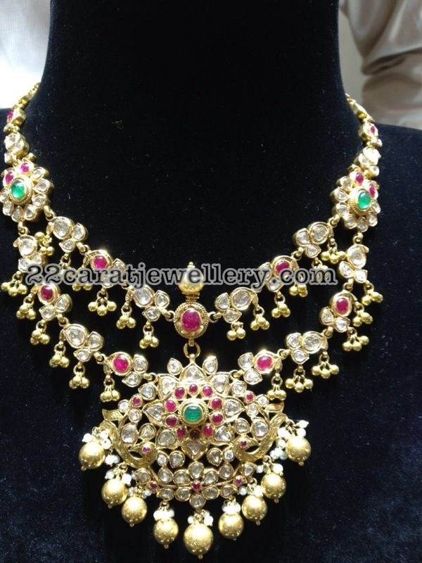 Two Layer Kundan Pachi Set - Jewellery Designs