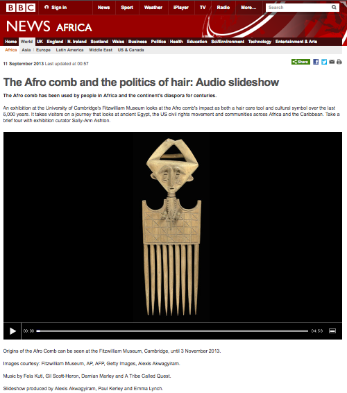 UNITED KinKdom: BBC AUDIO SLIDESHOW - AFRO COMB AND THE POLITICS OF HAIR