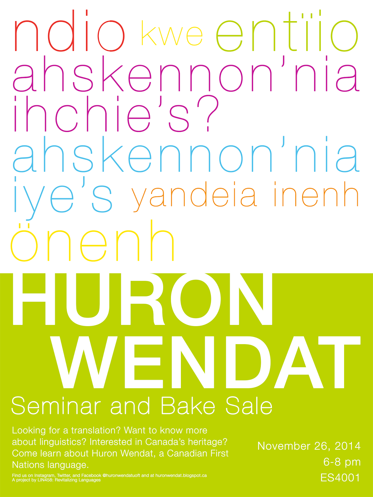 Wendat Language Revitalization: November 2014