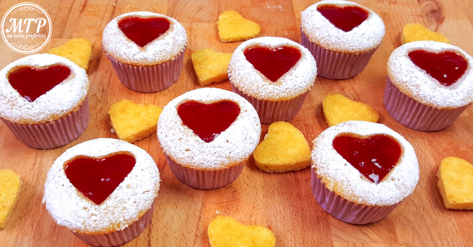 Cupcake con corazón de fresa para San Valentín - Mi tarta preferida