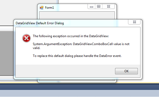 error datagridview
