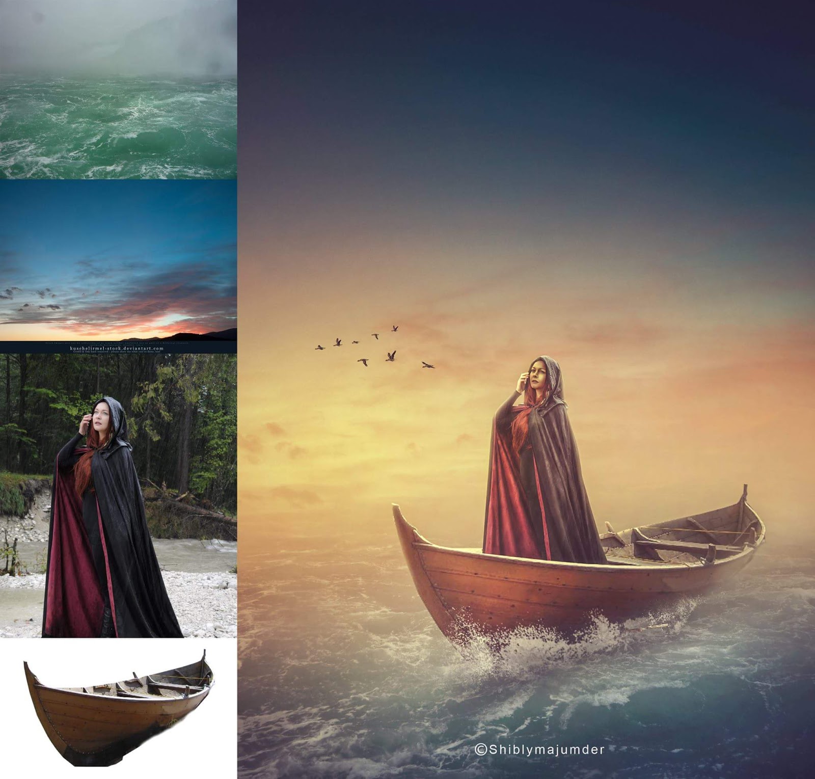 Photoshop Manipulation Tutorial | Girl On The Sea With Boat | Photo ...