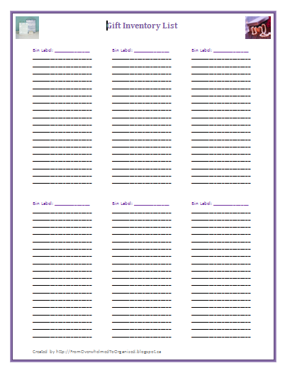 Organizing Gifts (Free Printable!) | From Overwhelmed to Organized ...