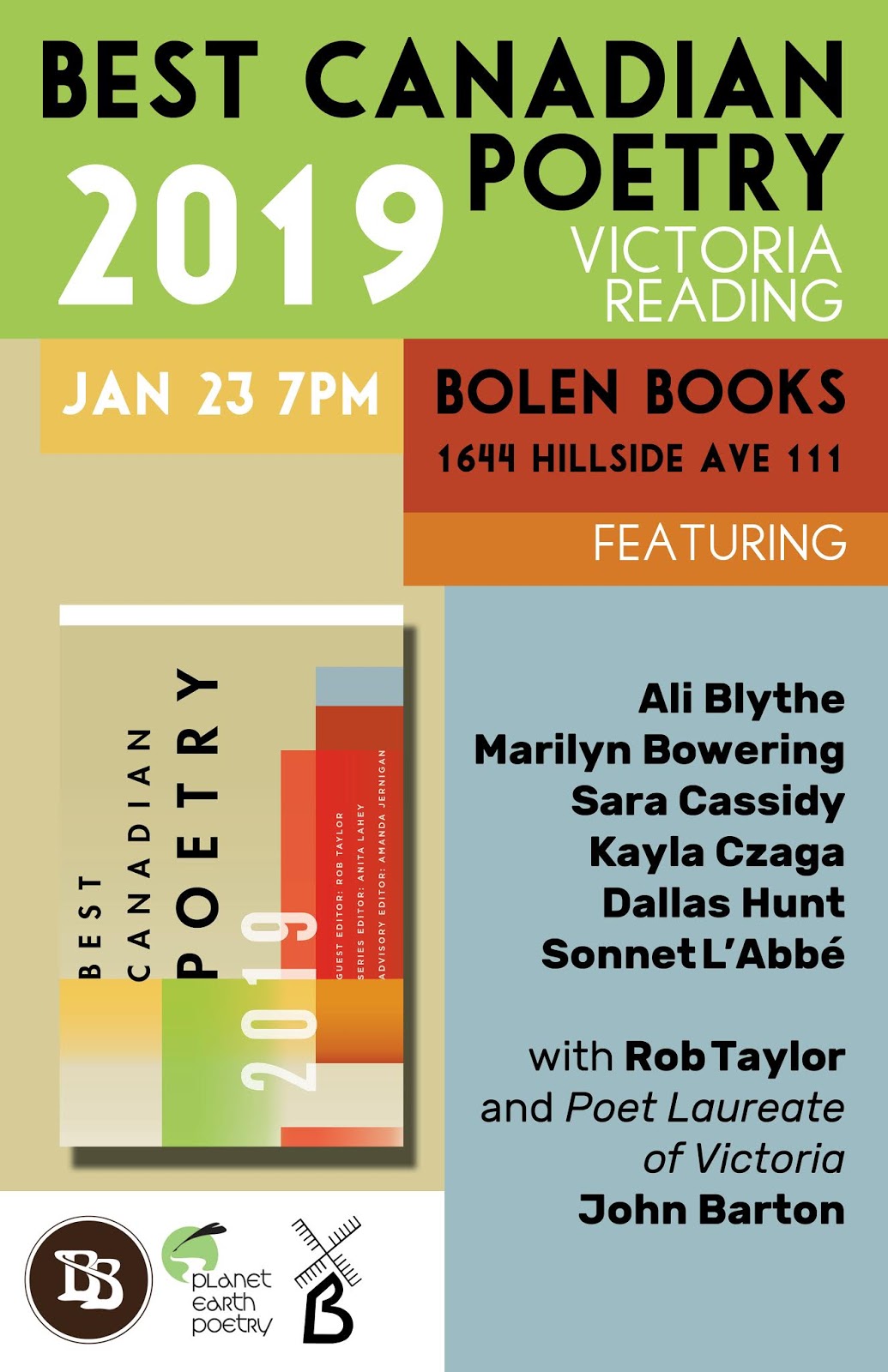 Roll of Nickels: Best Canadian Poetry 2019 - Victoria Launch