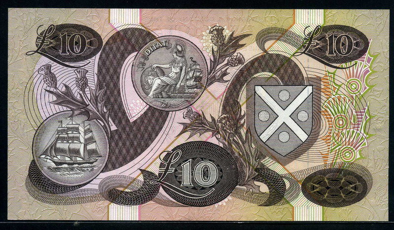 Bank of Scotland currency 10 Pounds banknote, Sir Walter Scott|World ...