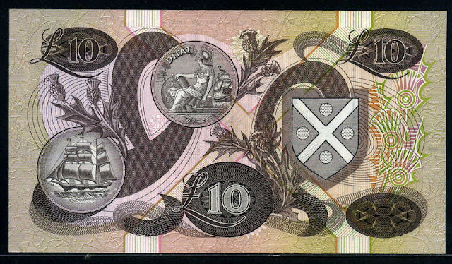 Bank of Scotland currency 10 Pounds banknote, Sir Walter Scott|World ...