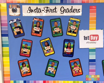 Insta-First Graders: An Instagram Themed Bulletin Board for Back To School