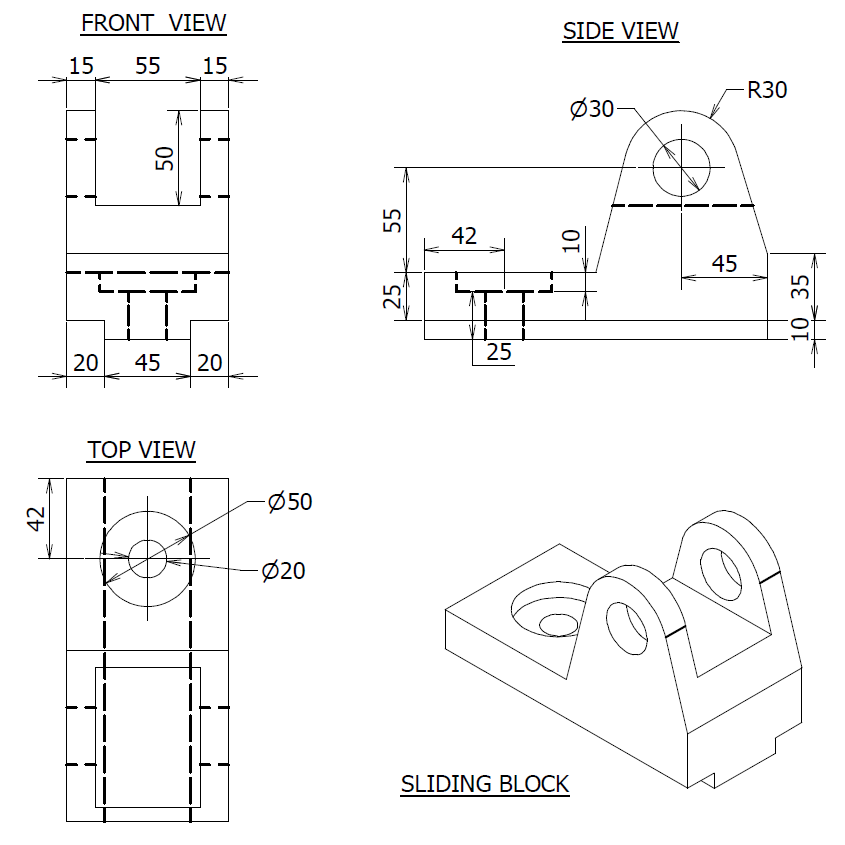 Sliding Block - Solidworks CAD