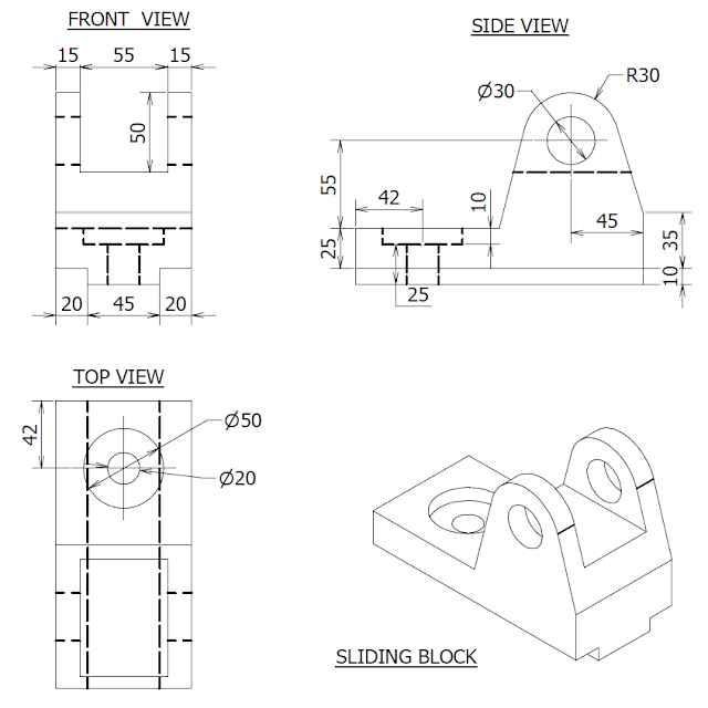 Sliding Block - Solidworks CAD