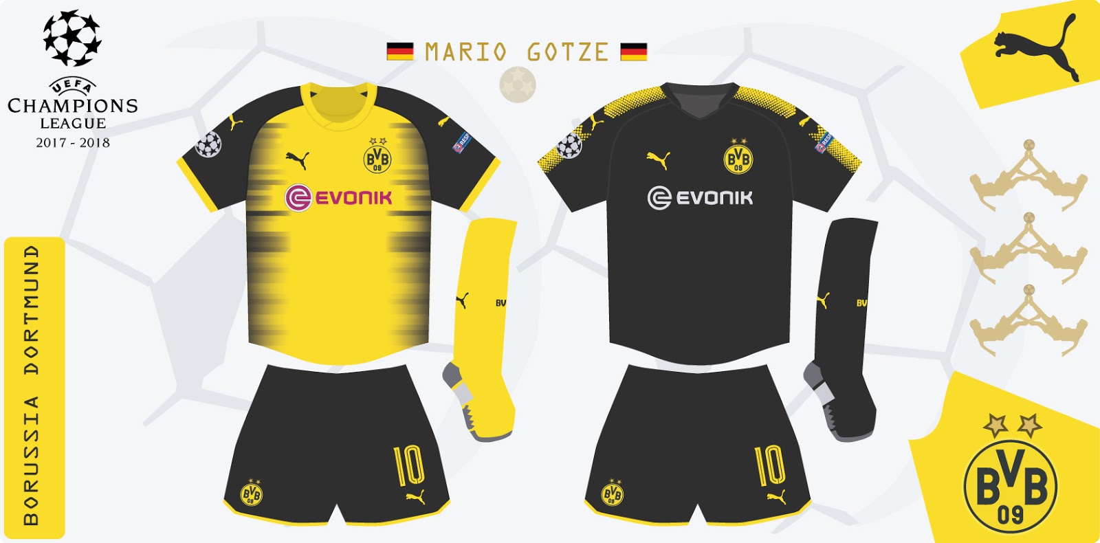Design Futbol Kits: UEFA Champions League 2017 - 2018