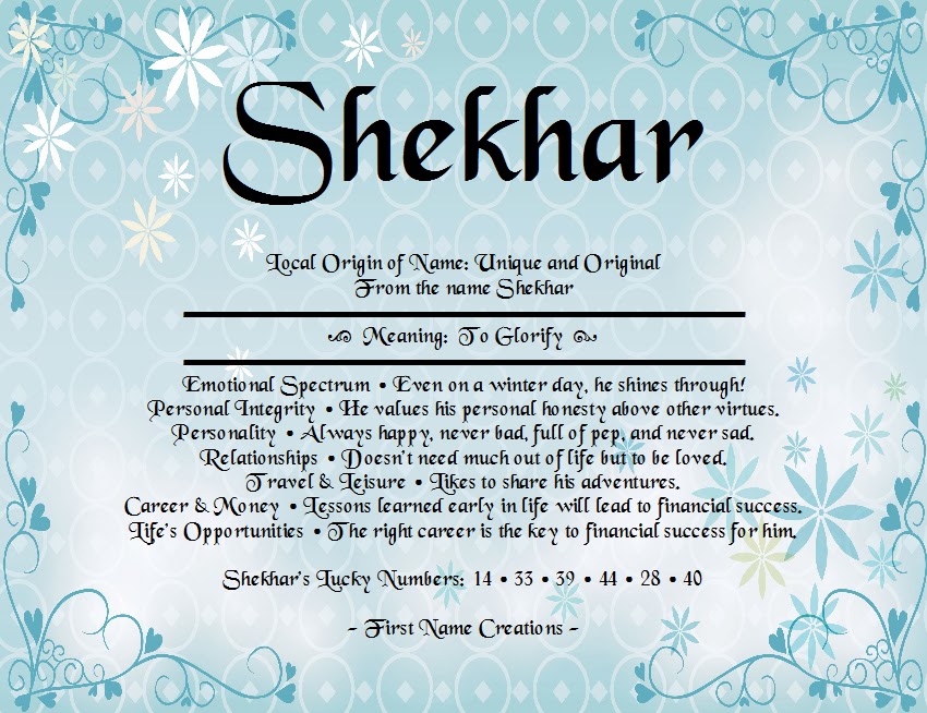 Shekhar | Names with meaning, Names, Meant to be
