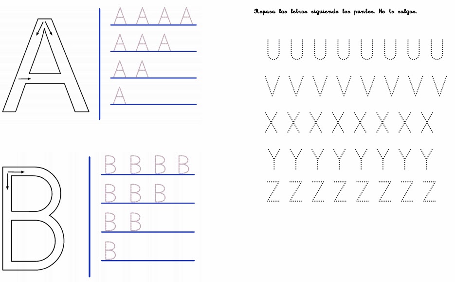 CALIGRAFÍA: Fichas o plantillas para imprimir totalmente GRATIS