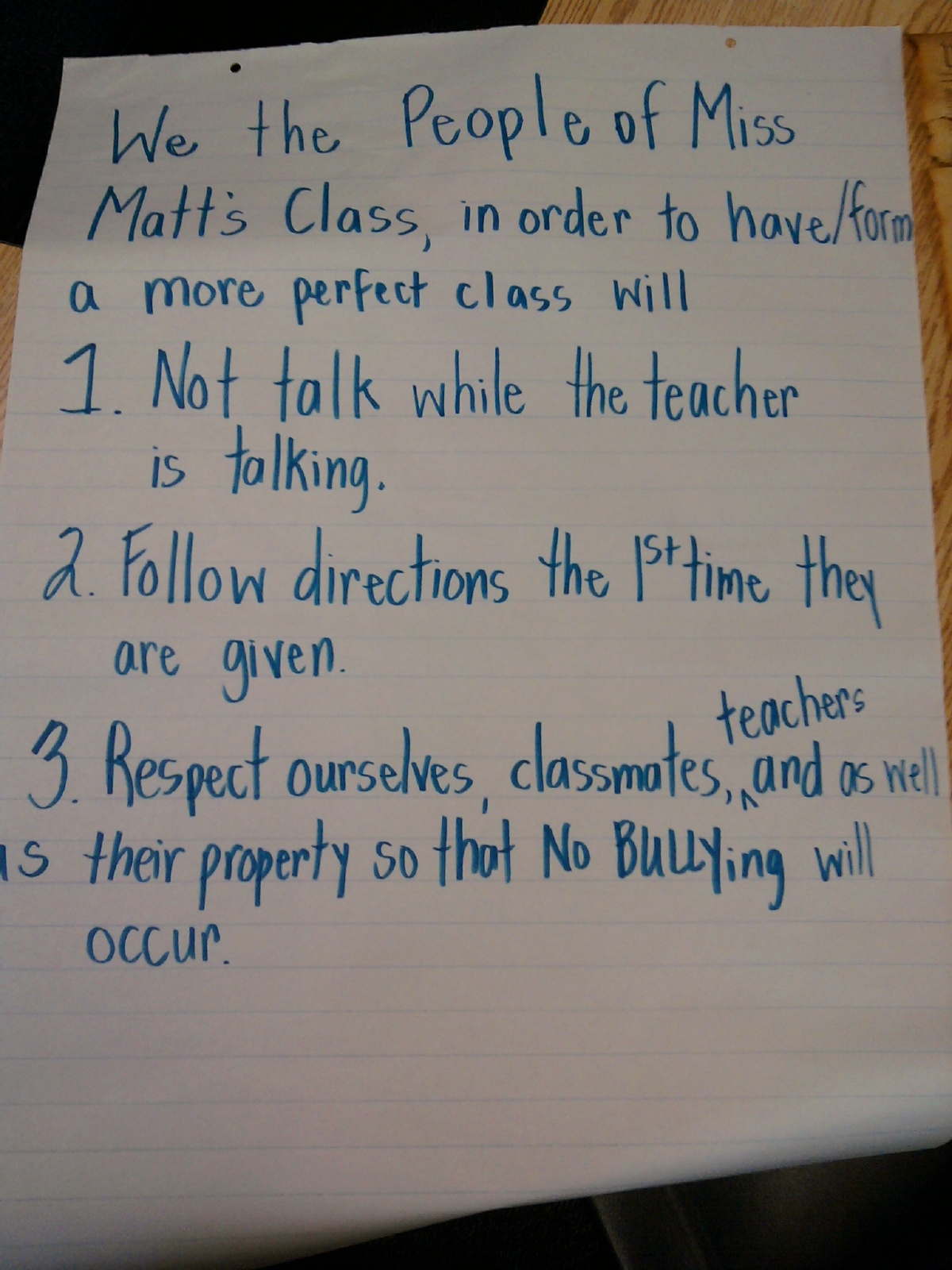 Miss Matt's 2nd Grade Blog: Our Class Constitution