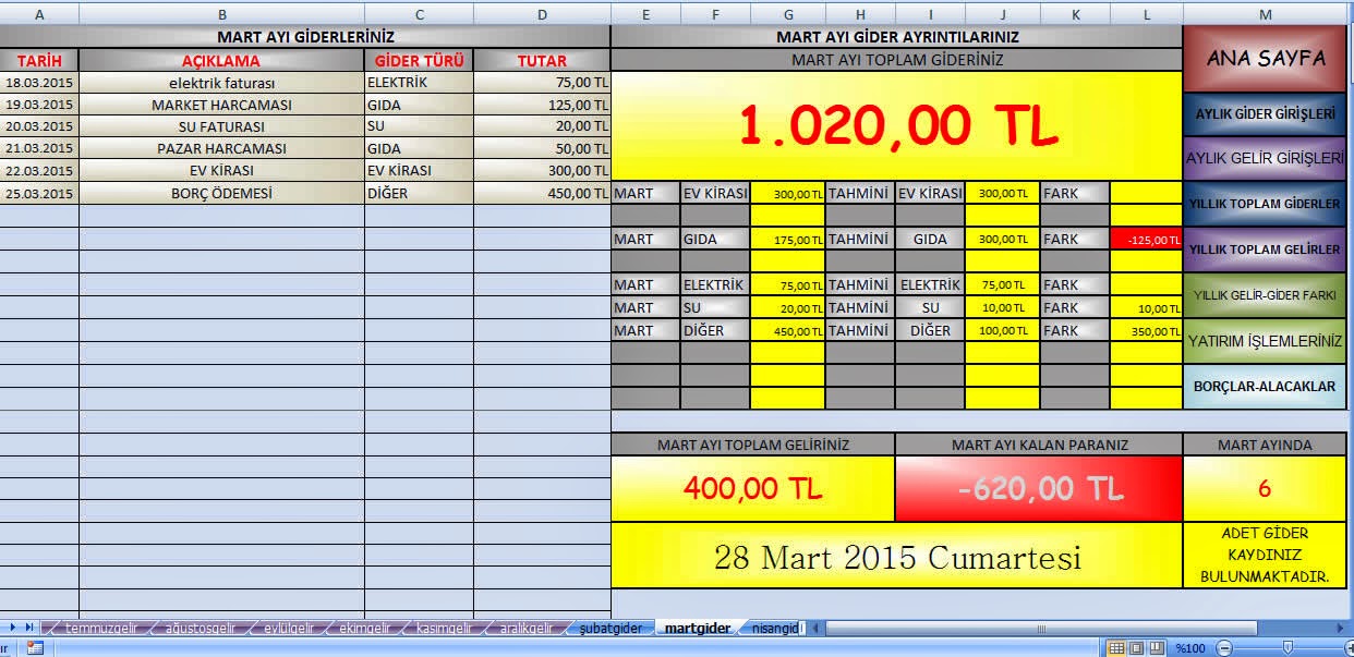 Gelir Gider Programı 3.0 Örnek Uygulaması-4 - Yazılım-Mobil-Ticaret ...