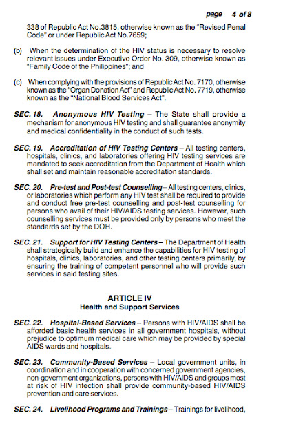 RA 8504: Philippine AIDS Prevention and Control Act of 1998 ~ Living ...