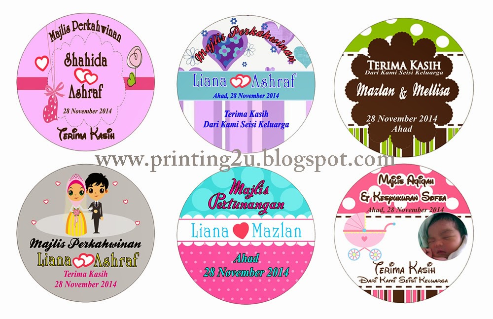 Tempahan Sticker & Tag - Untuk Majlis Perkahwinan, Pertunangan, Sticker ...