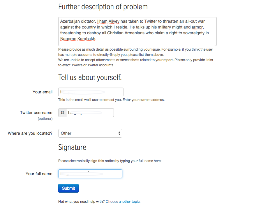 Samvel Martirosyan: How to report Ilham Aliyev`s Twitter account for ...