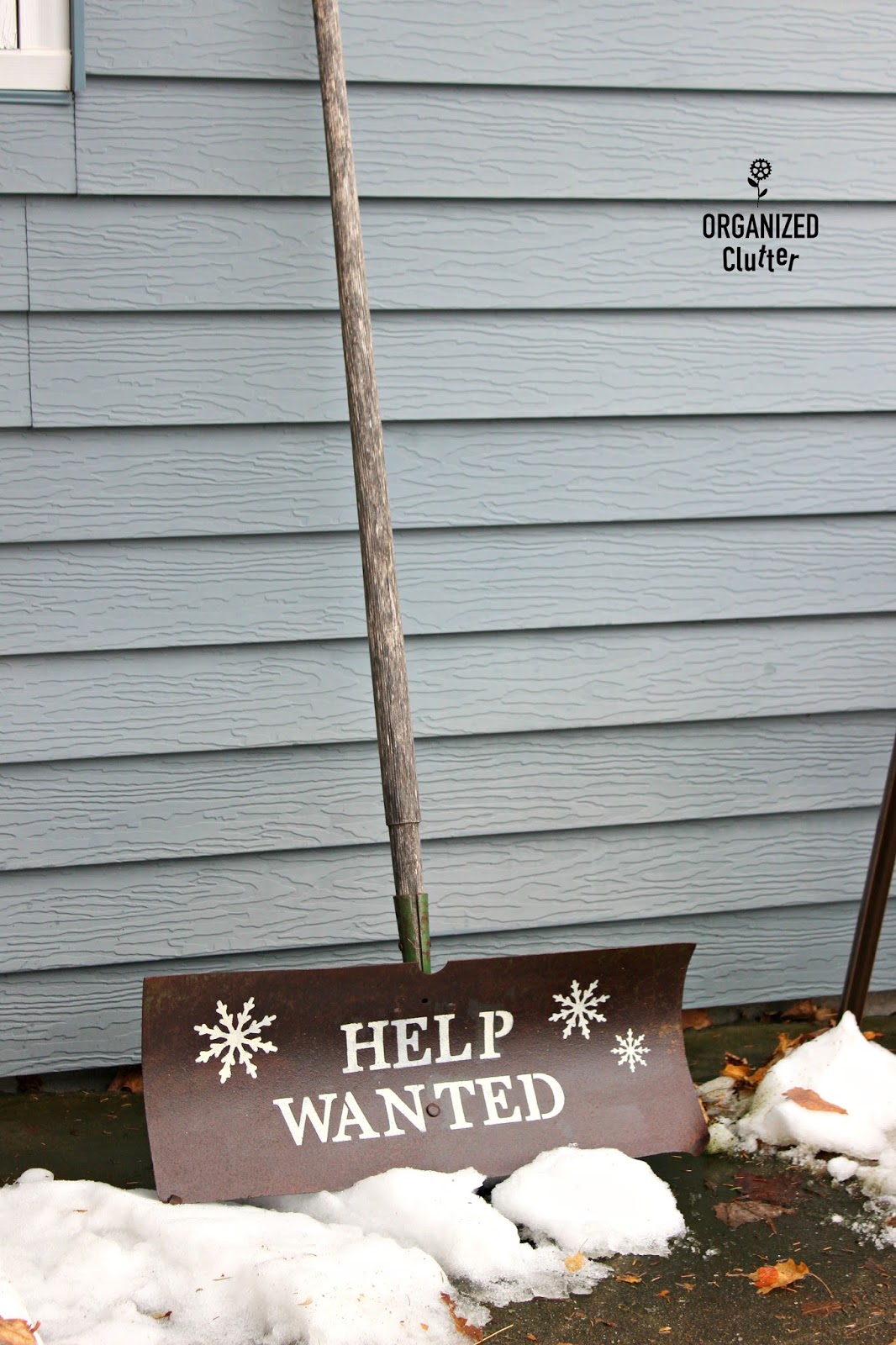 Vintage Rusty Snow Shovel Sign - Organized Clutter