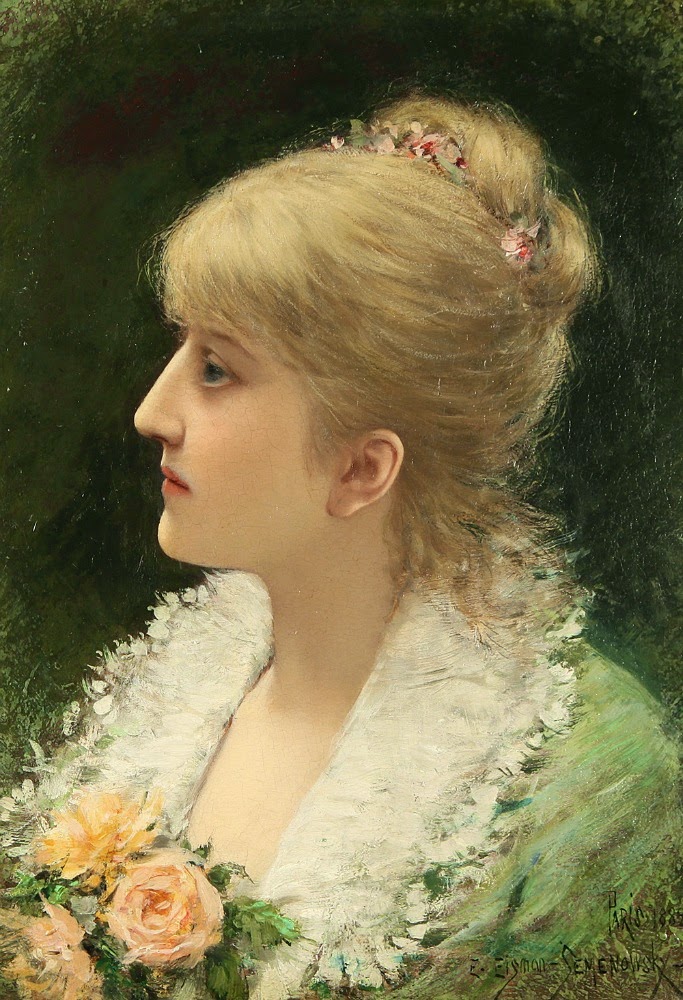 FRENCH PAINTERS: Emile EISMAN-SEMENOWSKY Portrait of a Young Woman 1882