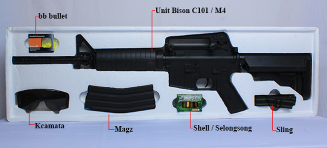BISON C101 M4A1 CARBINE with EJECTING SHELLS | JUAL BELI AIRSOFTGUN AEG ...