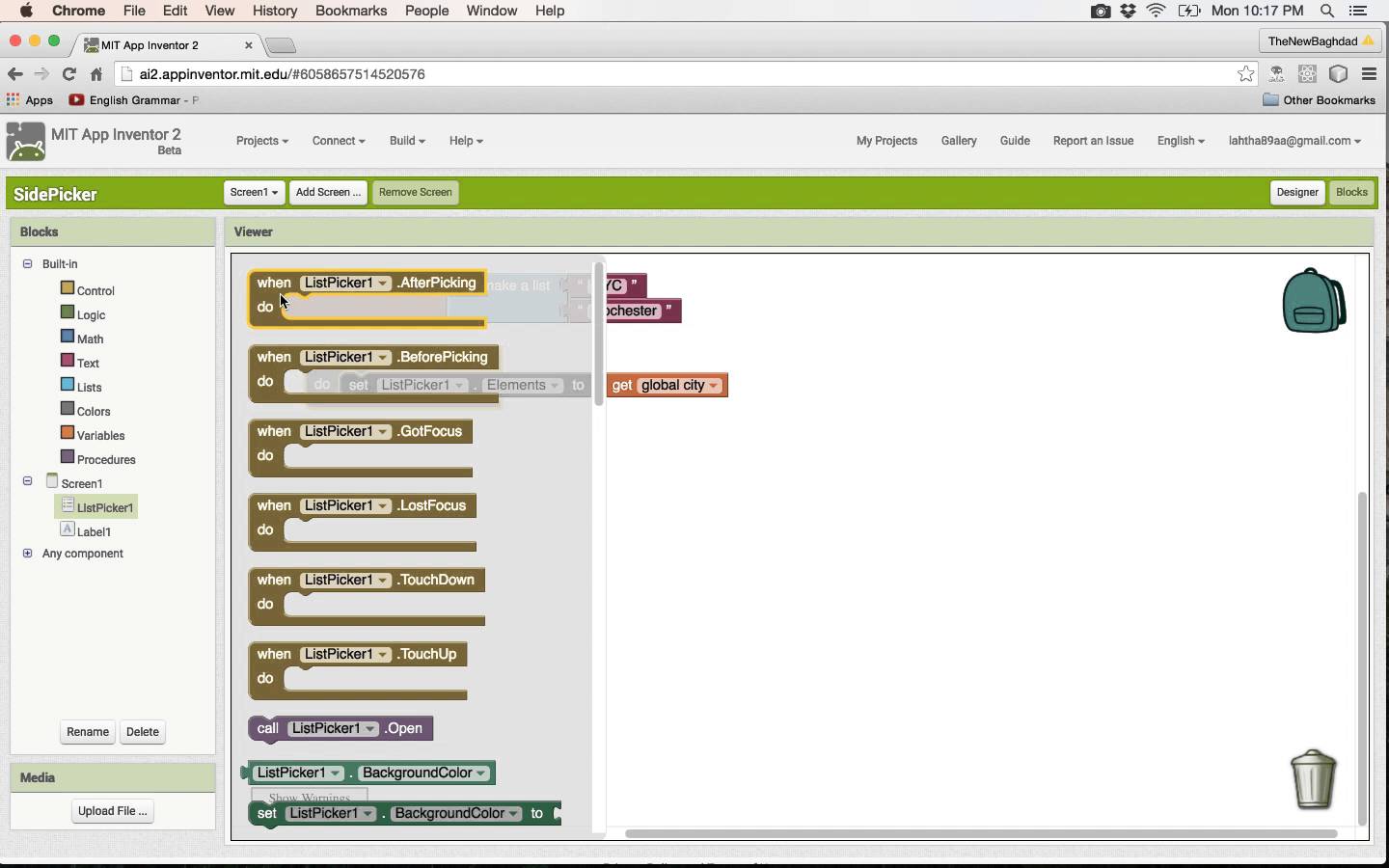 22- App inventor|| ListPicker قوائم | كورسات بالعربي
