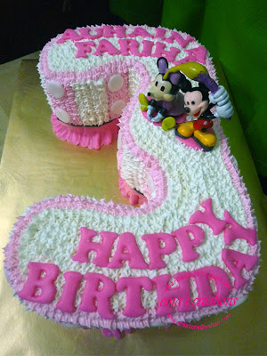 Eina's Creations: Number 3 cake with Minnie Mouse Theme
