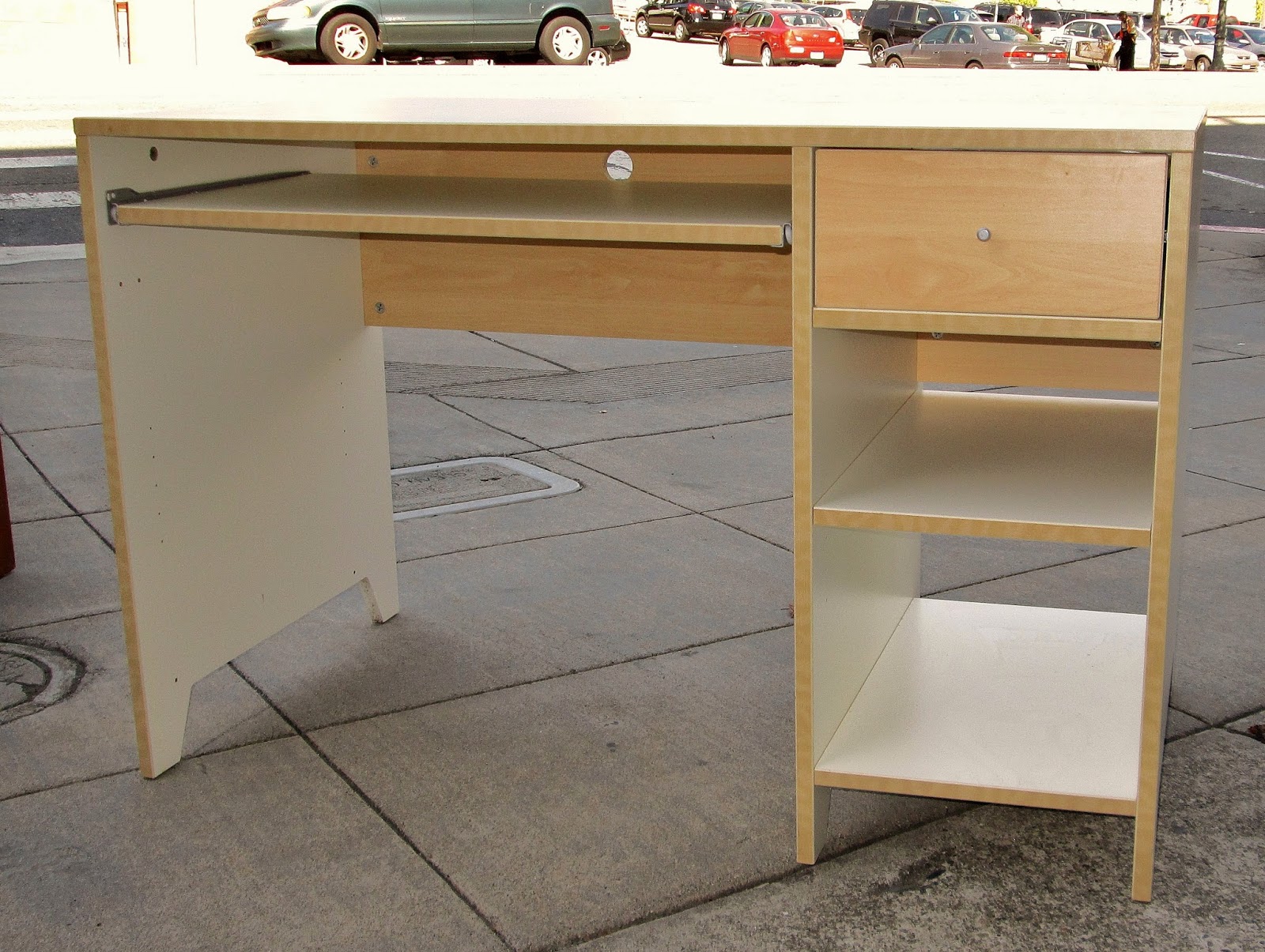 UHURU FURNITURE & COLLECTIBLES: SOLD White Ikea "Robin" Computer Desk - $40