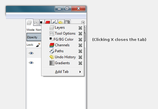 GIMP UI brainstorm: dockable menus
