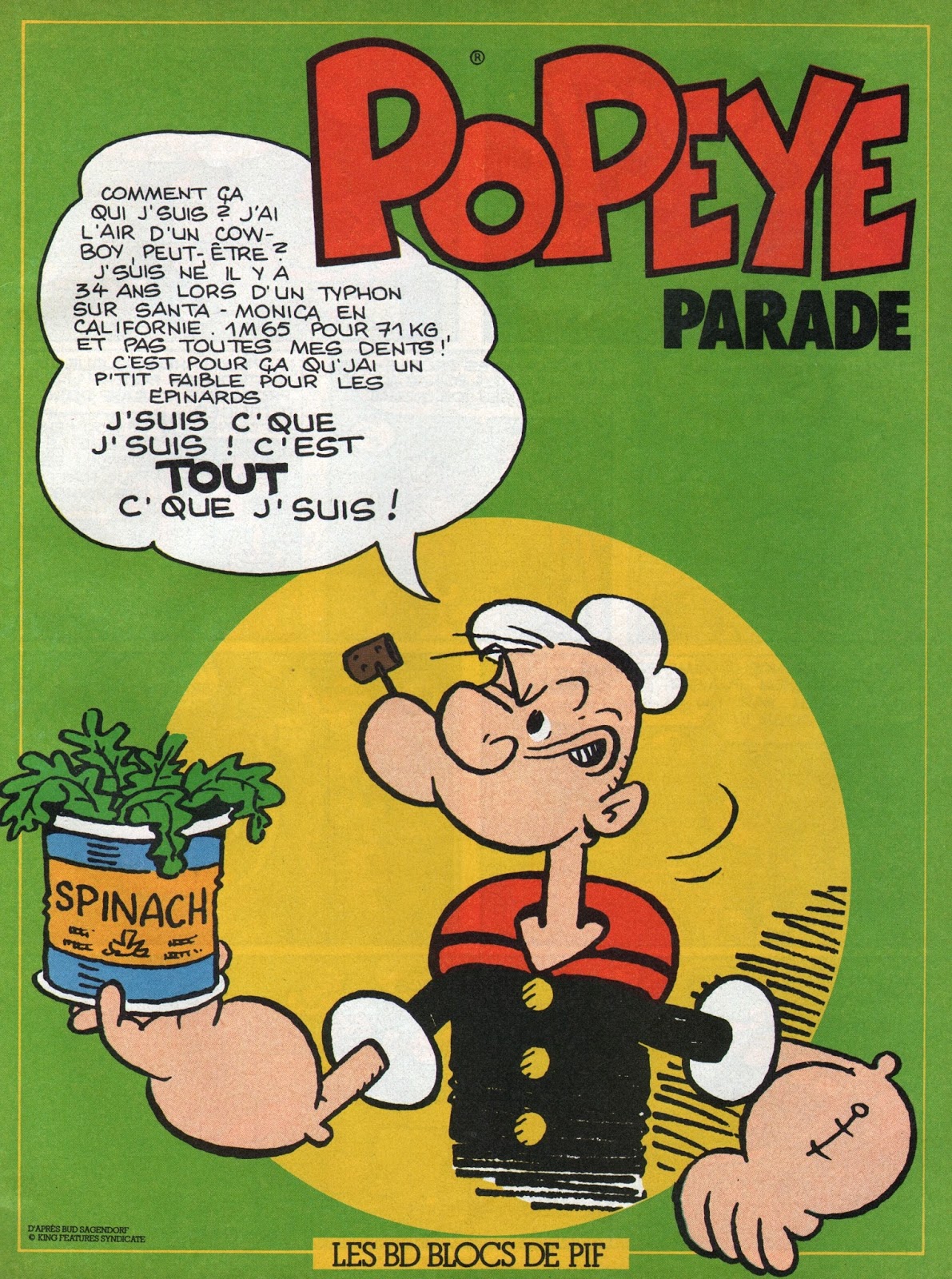 Les trésors de la flibuste: Popeye: Les BD blocs de Pif - 1982