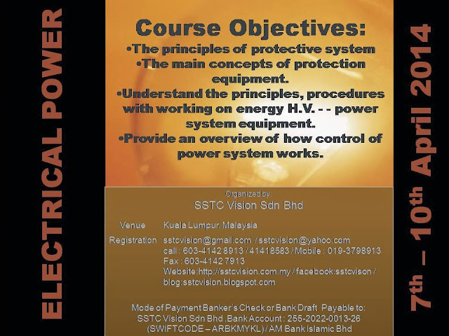 SSTC Vision Sdn Bhd: 4 DAYS TRAINING ON ELECTRICAL POWER For more ...