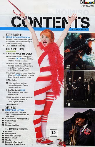 Ryan Clark 8087 A Level Media: Three pop magazine contents page analysis