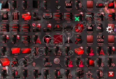 Icon Pack HUD Red For Windows 7 - luckys0n