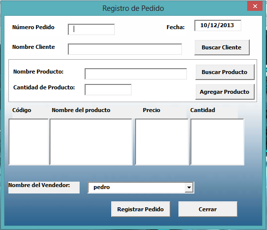Programacion con Visual Basic para Aplicaciones - VBA - Excel: Sistema de pedidos - VBA - EXCEL