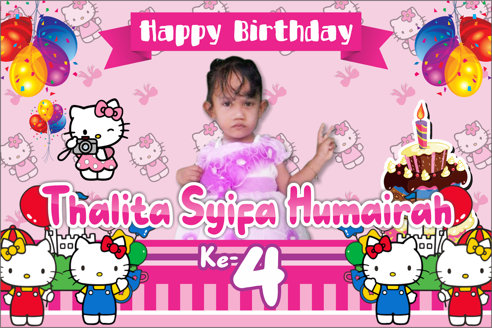 Spanduk Ultah Hello Kitty - Tapara Pustaka