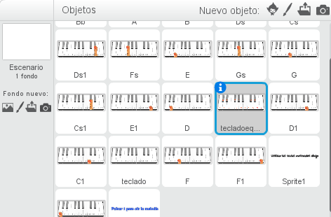 Scratch en la ESO: Práctica 20: Piano