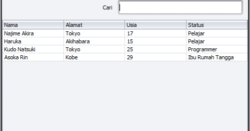 Contoh Membuat Filtering JTable pada Java Swing - Java Community Contoh Membuat Filtering JTable pada Java Swing - Java Community
