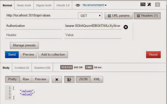 Front End .NET: Web API Bearer token test by Postman Front End .NET: Web API Bearer token test by Postman