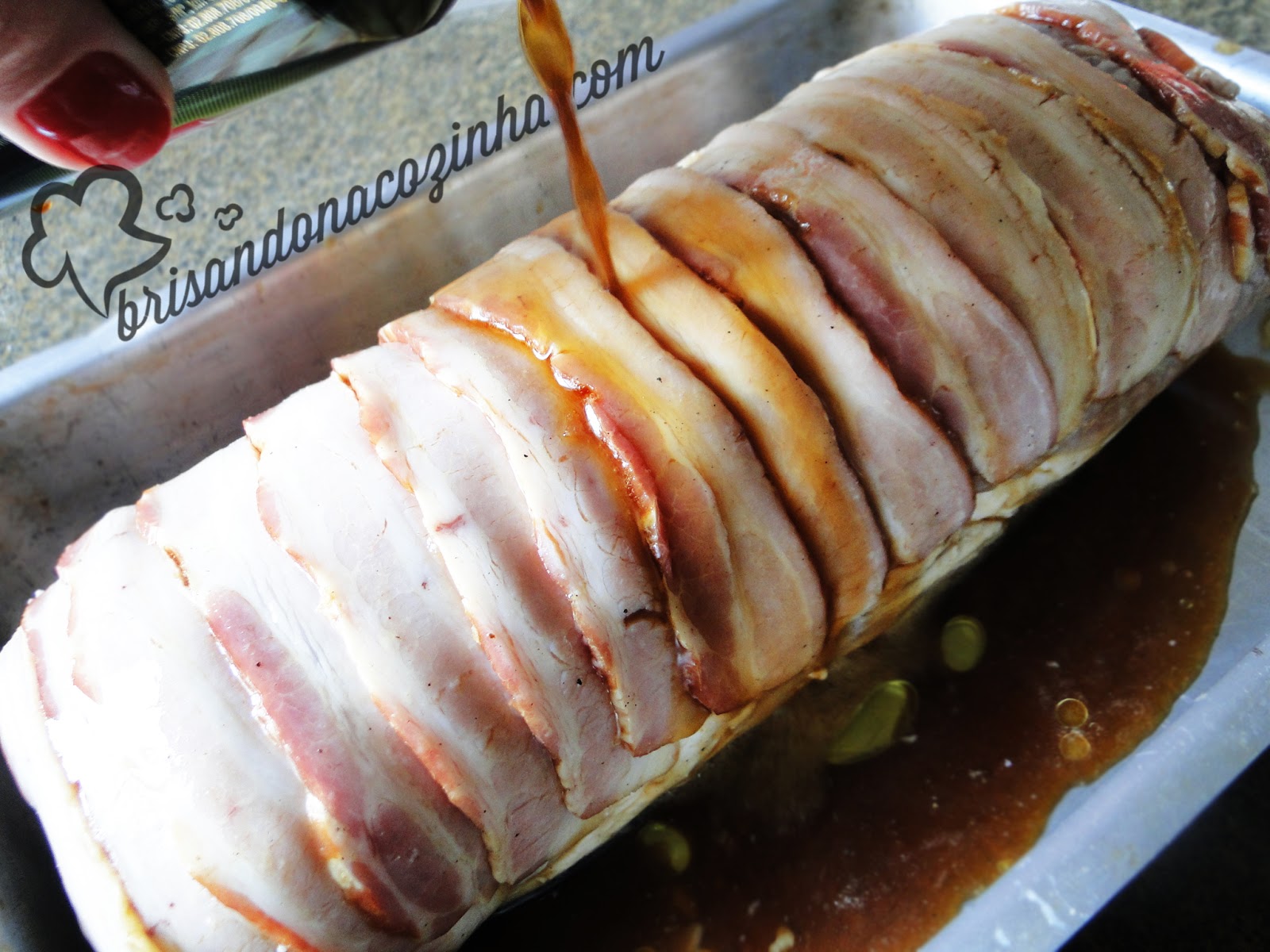 Brisando na Cozinha: Lombo recheado com provolone e linguiça fresca